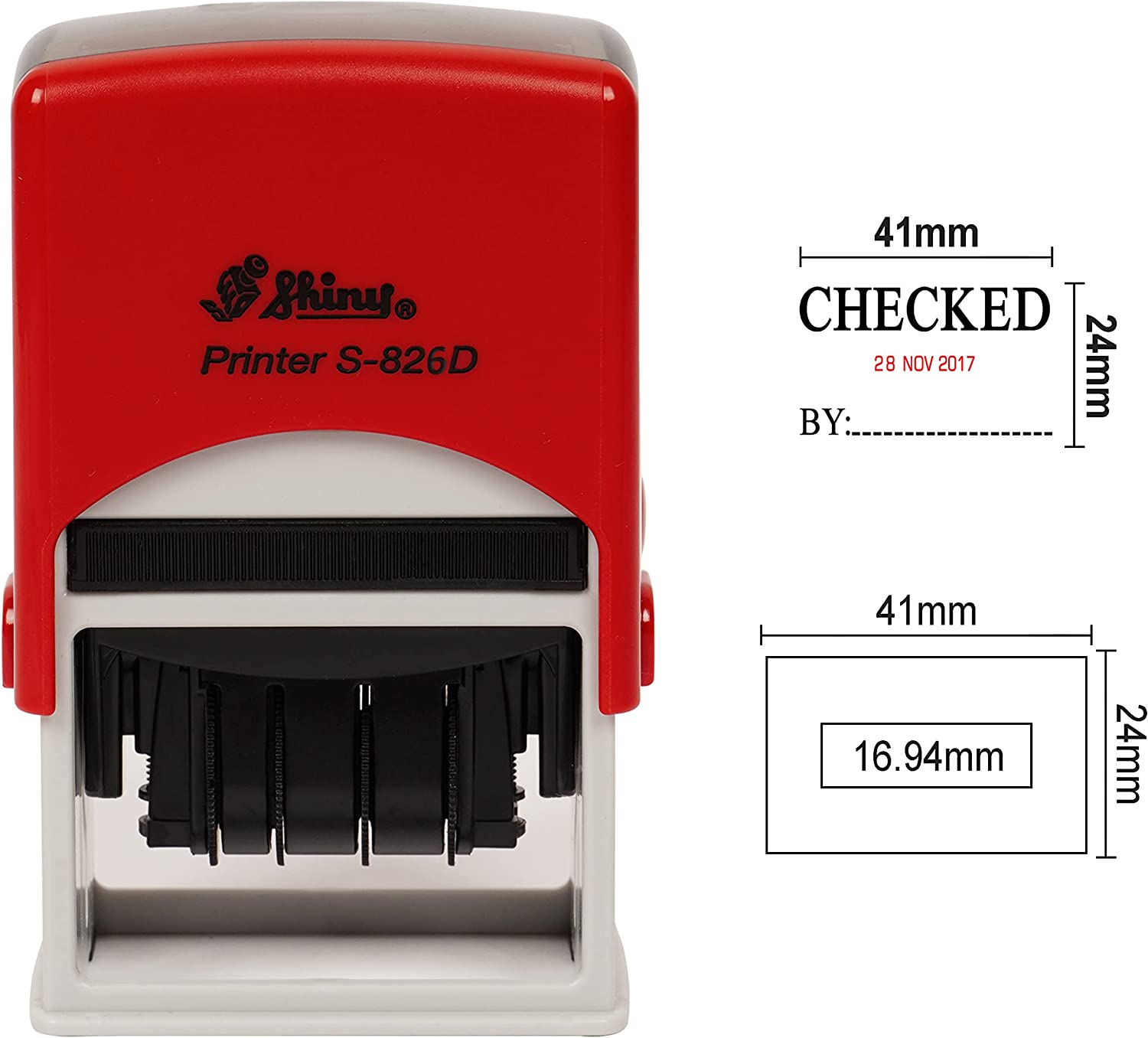Shiny S-826D – Self-Inking Dater Stamp (Adjustable Date + Custom Text ...